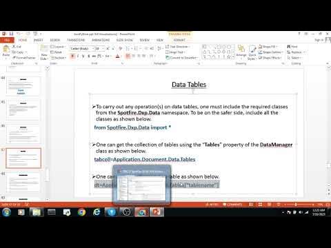 IronPython in Spotfire - Session 5 (Accessing a data Table and its ...