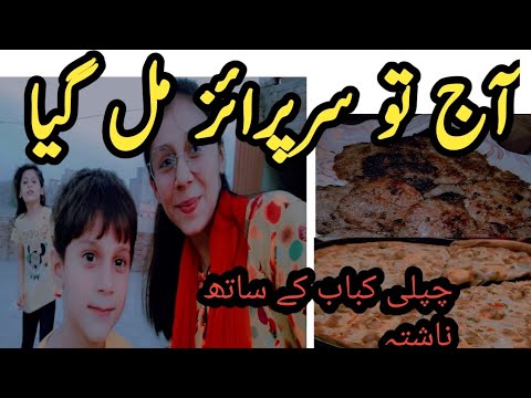 surprise Mil Gaya||chapli kabab ka nashta||Hamna Malik Vlogs subscribe ...