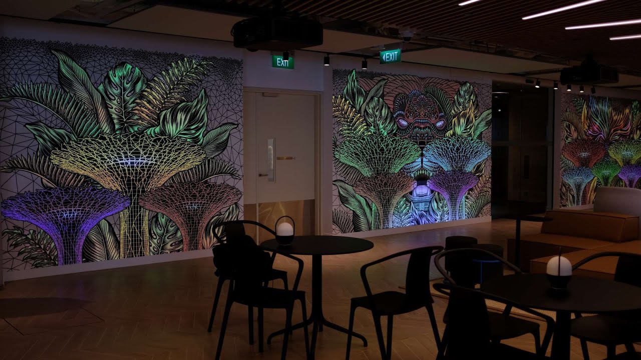 LinkedIn Mural Wall Projection - YouTube
