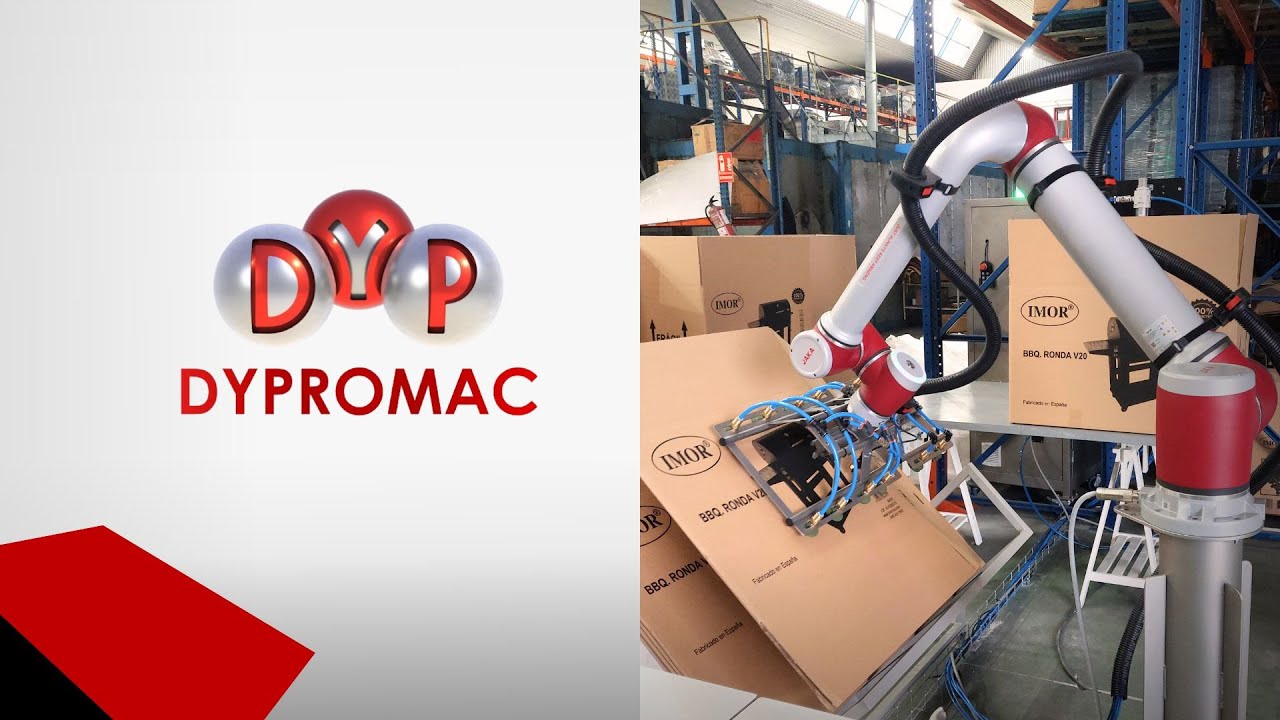 Formado de cajas con robot colaborativo- Dypromac. - YouTube