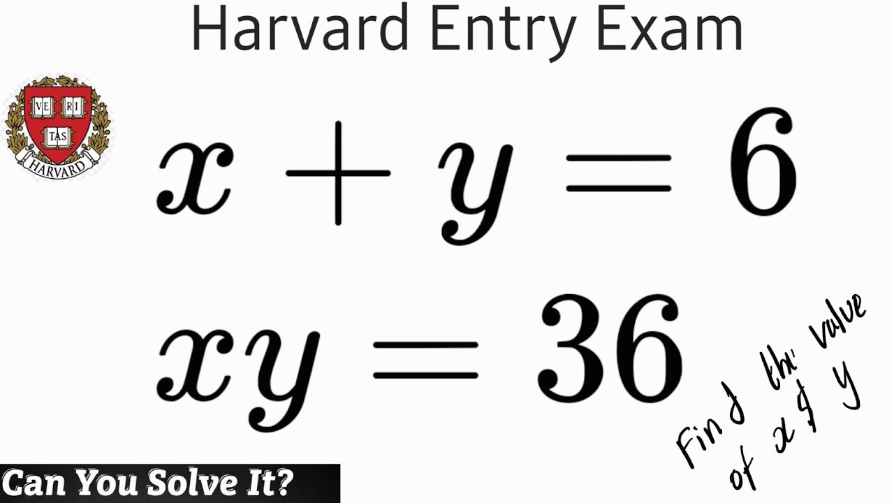 Harvard Entry Tough but easy to solve maths problem - YouTube