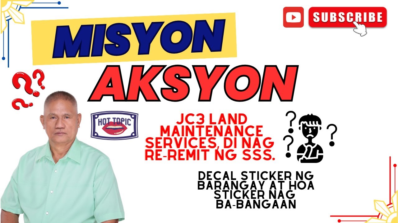 MISYON AKSYON LIVE!! HOA AT BARANGAY STICKER BINALEWALA. JC3 LAND ...