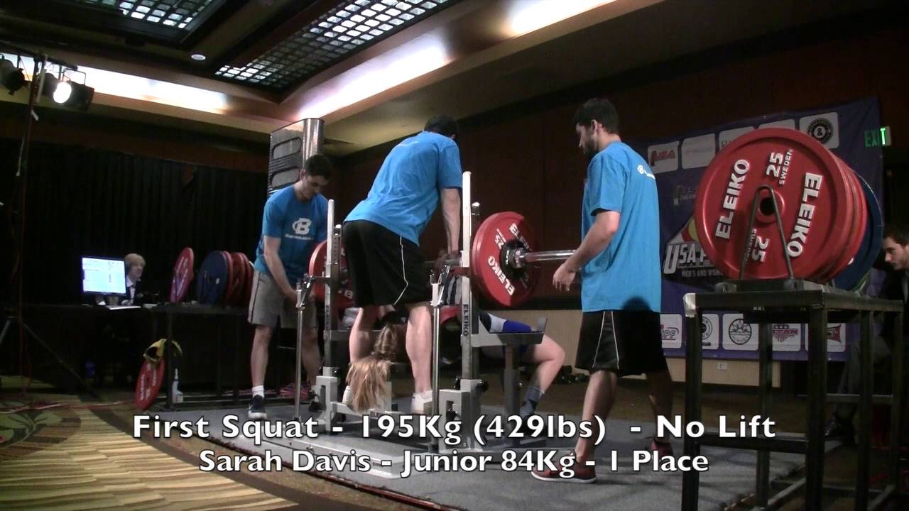 Sarah Davis at the 2016 USA Powerlifting Open Nationals - YouTube