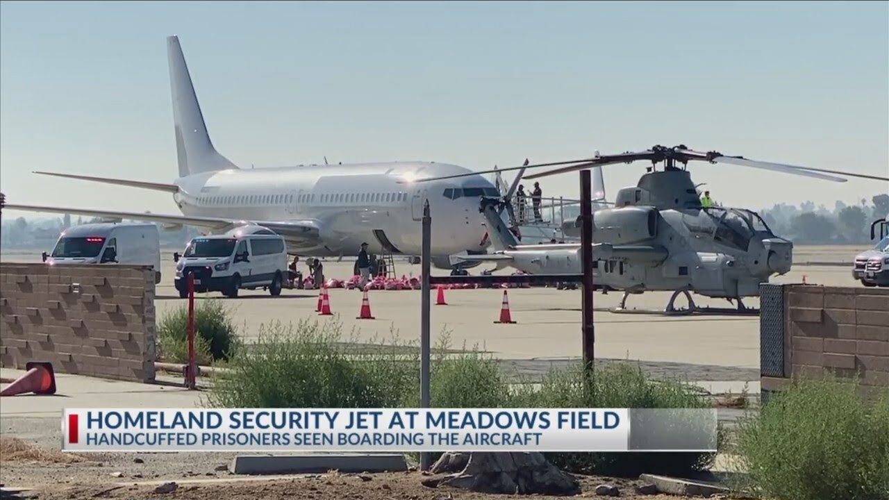 Homeland security jet at Meadows Field airport - YouTube