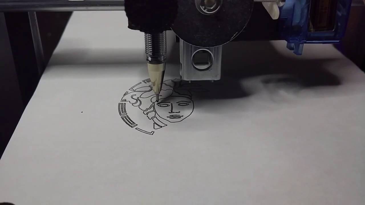 Finished micro plotter - YouTube