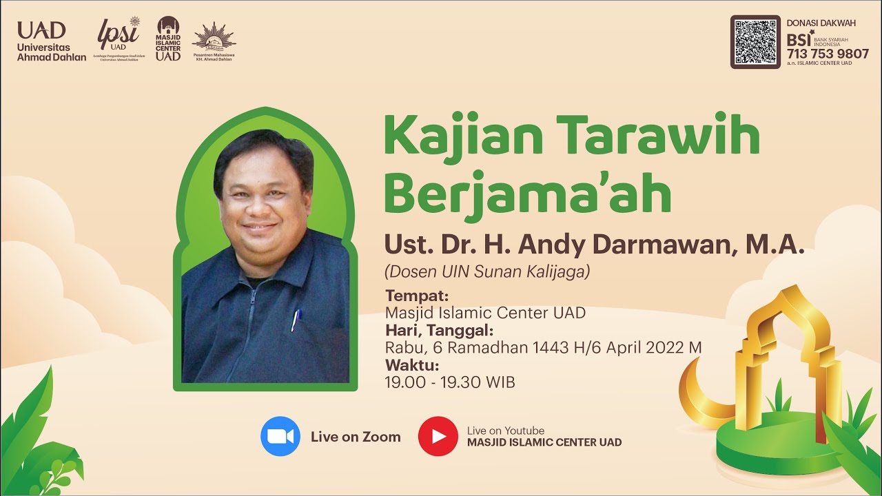 KAJIAN TARAWIH BERJAMAAH | UST. DR. H. ANDY DARMAWAN, M.A. - YouTube