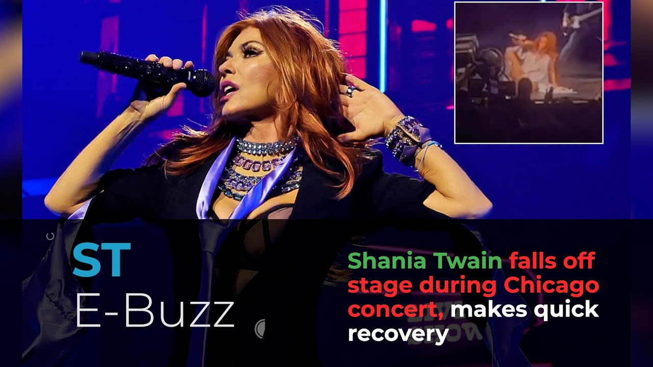 Shania Twain falls off stage during Chicago concert, makes quick ...