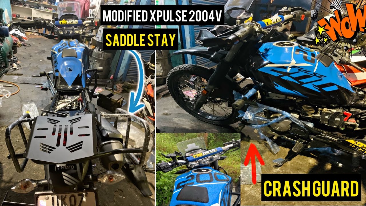 Fully Modified Hero Xpulse 200 4v For Touring |Crash Gurad,Saddle stay ...