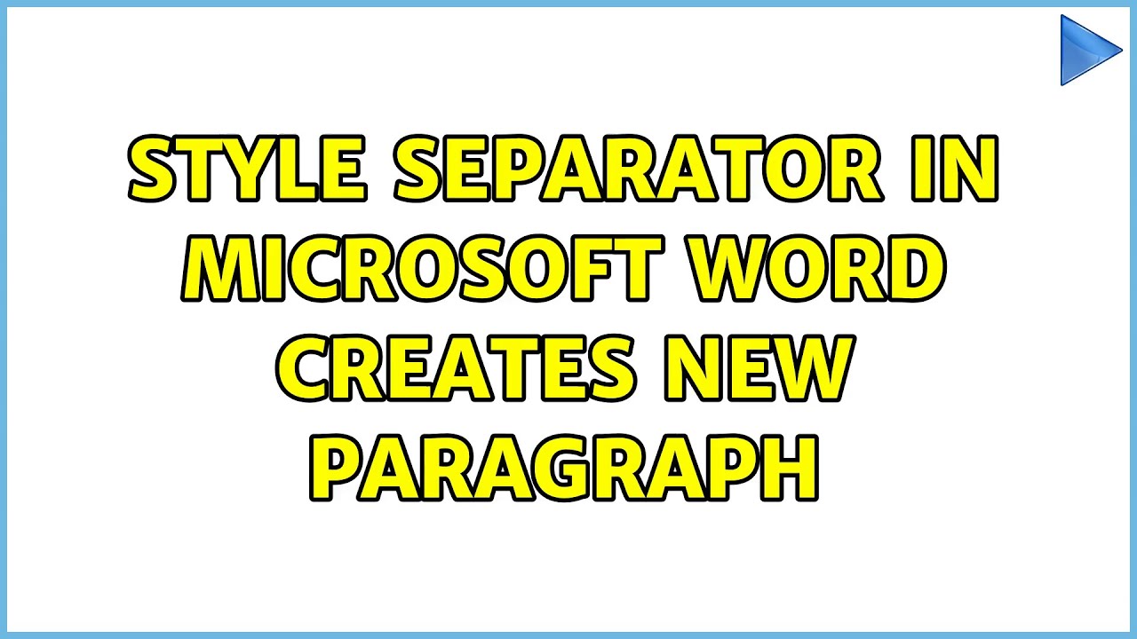 Style Separator in Microsoft Word creates new paragraph (2 Solutions ...