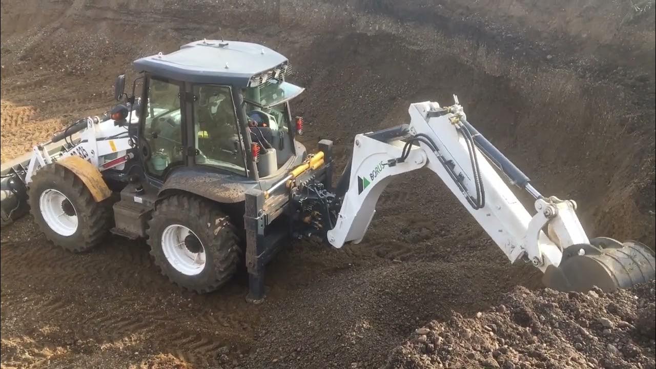 Работа экскаватора-погрузчика Borus BR-825 - YouTube