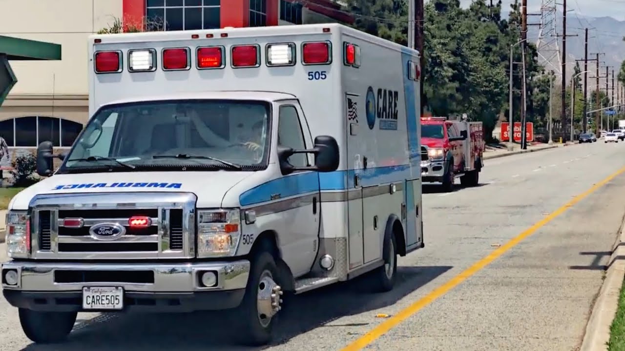 Care Ambulance and LACoFD Squad 32 Transporting - YouTube
