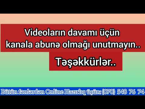 DİM - Buraxılış İmtahan Sualları / aprel 2019