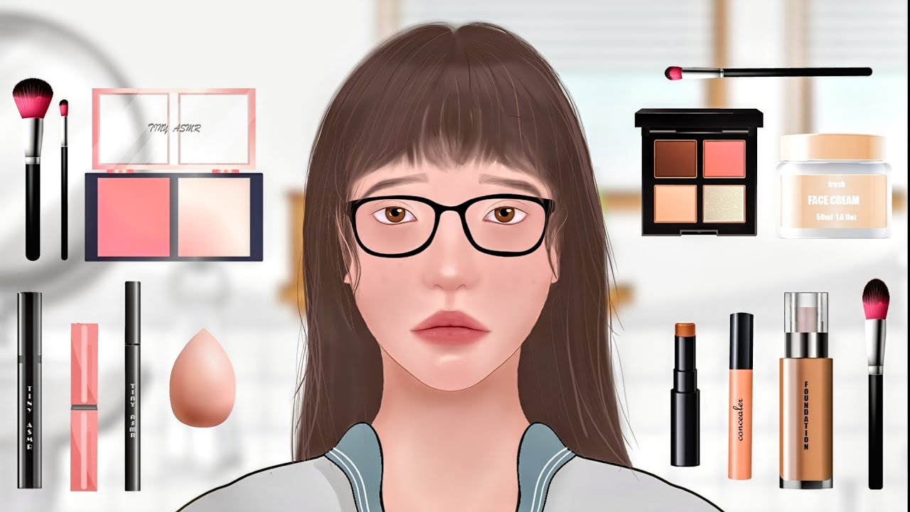 [ASMR] Nerd to Popular Student Makeover | Relaxing and Amazing Makeup Transformation - YouTube