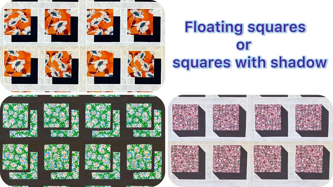 Floating Squares or Shadowbox Pattern or 3-D Squares, 3 different ...