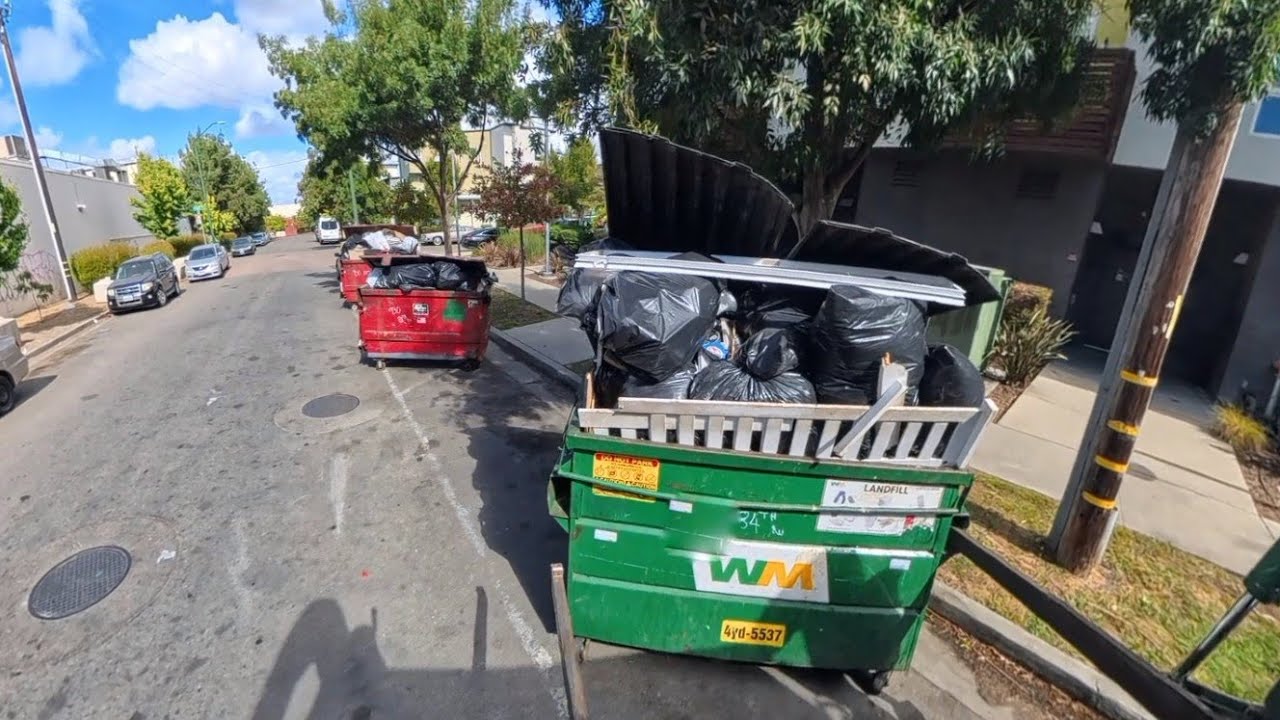 Waste Management front load commercial garbage truck - YouTube