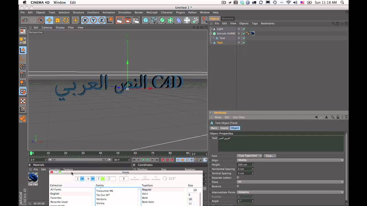 ArabicText C4D Demo - YouTube