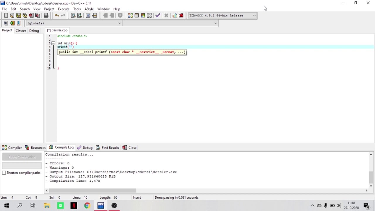 C Programlama Dersleri 1 - Ekrana Yazı Yazdırma (Printf) - YouTube