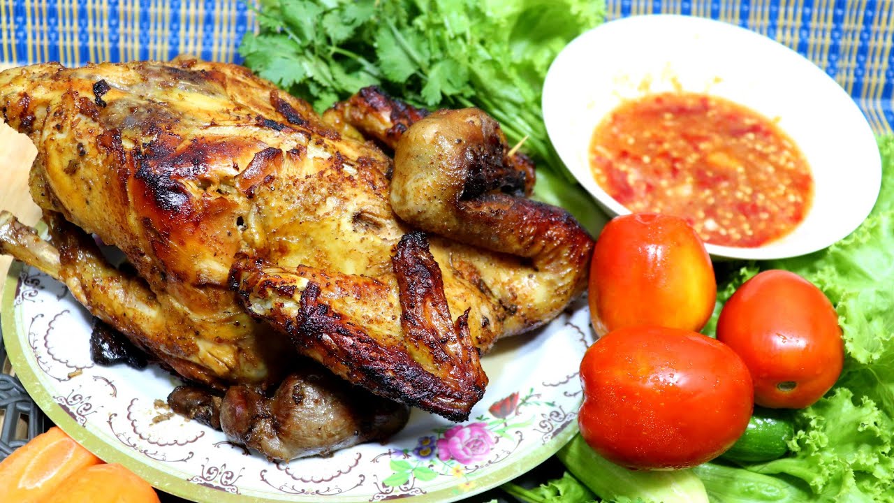 Honey Roasted Chicken Recipe - មាន់ដុតទឹកឃ្មុំ | Samphos Cooking Food ...