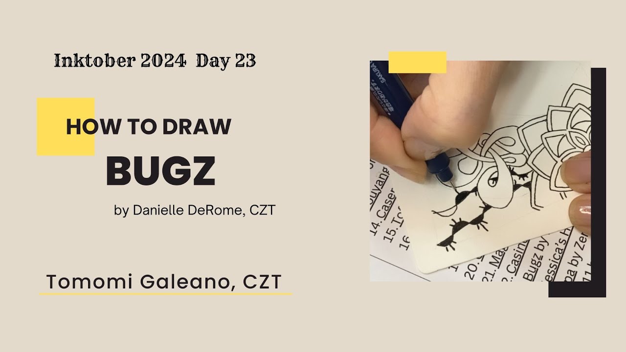 Zentangle: How to draw Bugz / Inktober 2024 - Day 23 - YouTube