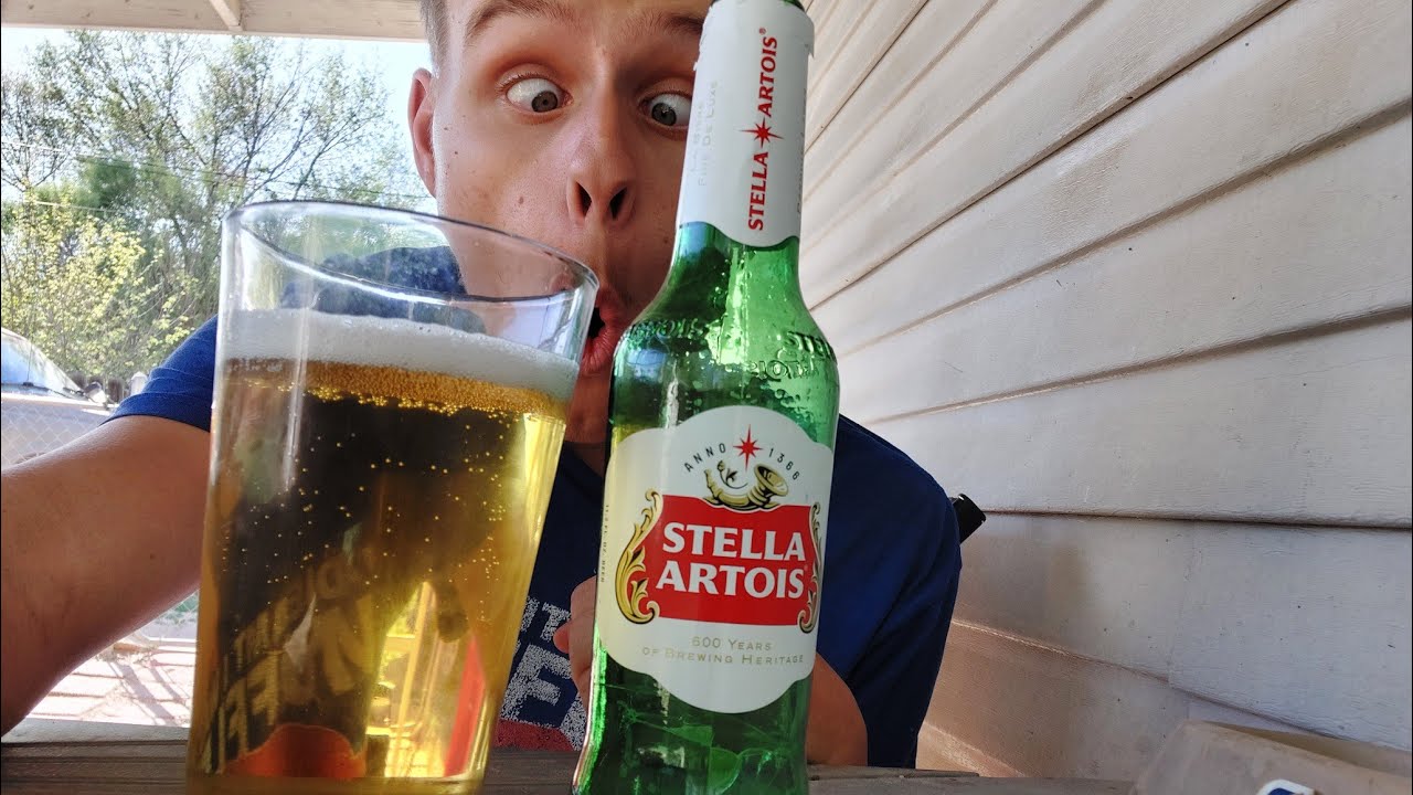 trying out stella artois 5.0% abv - YouTube