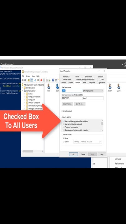 Force All Active Directory Domain Users to Change Password at Next Logon Using PowerShell - YouTube