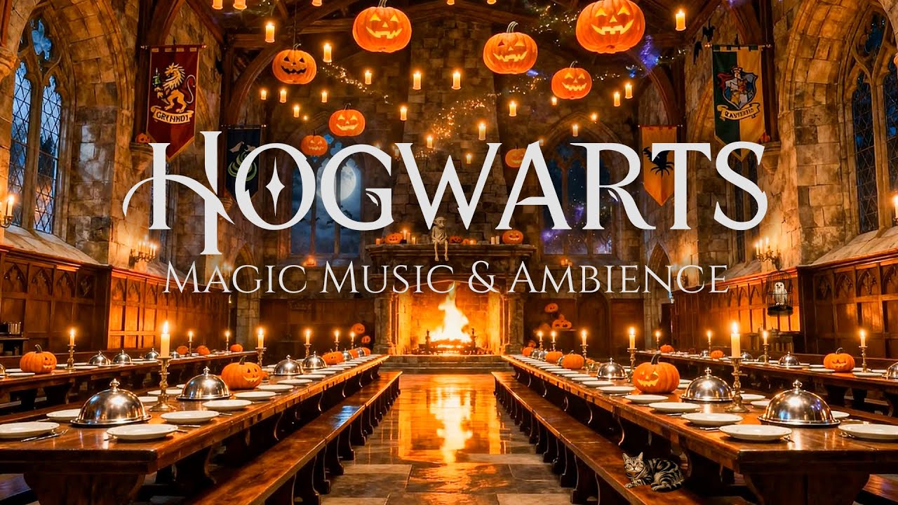 Hogwarts Halloween Feast Ambience 🎃 Magical Great Hall | Harry Potter ...