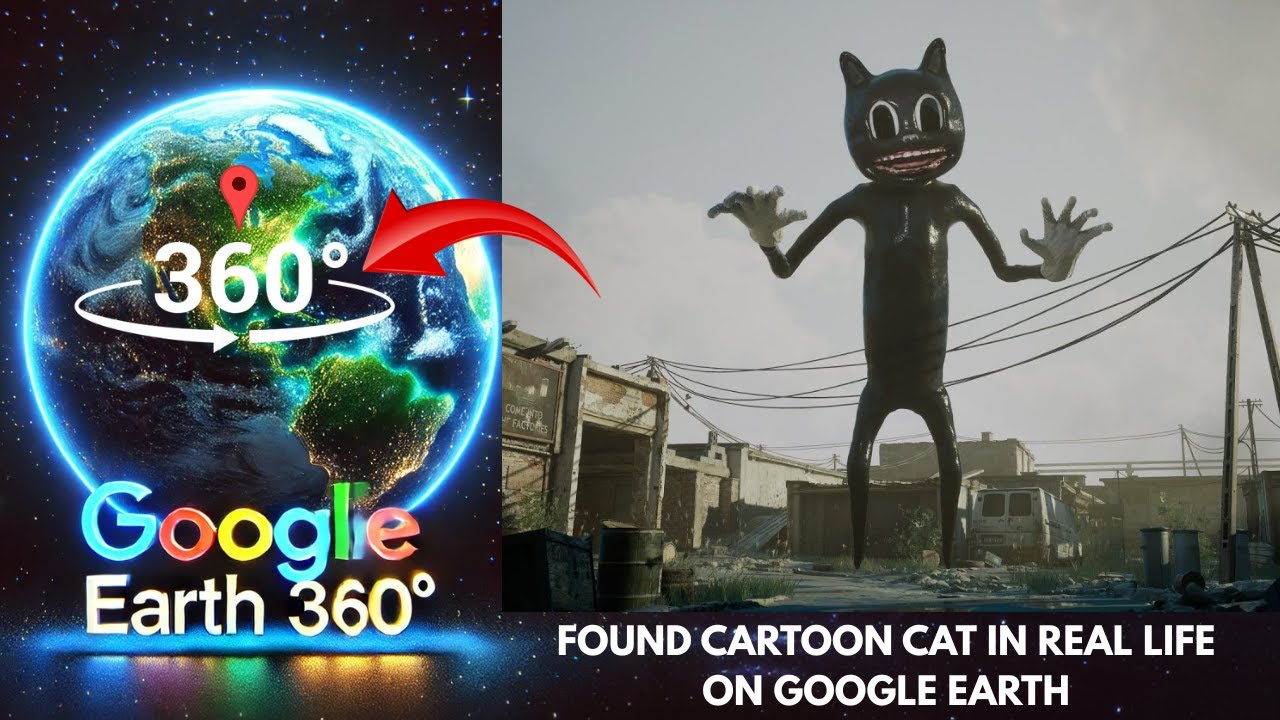 VR 360° - I Found Cartoon Cat in real life on Google Earth! - YouTube
