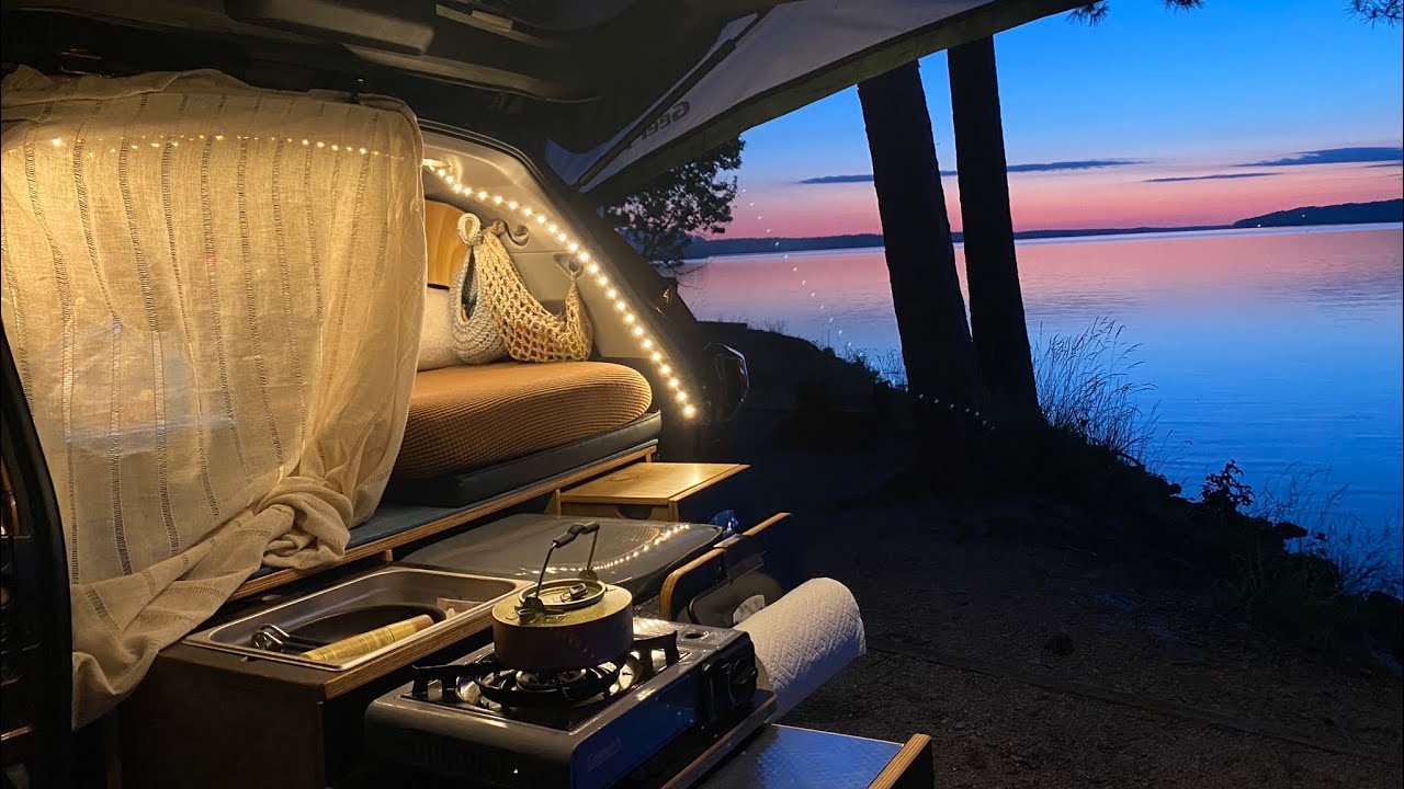 Virtual Hike & Campfire | Sienna Minivan Camper|ASMR #virtualwalk # ...