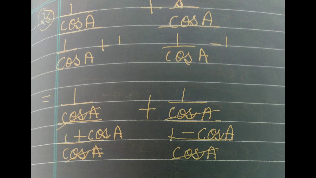 Prove (secA)/(sec A+1) + (secA)/(sec A-1) = 2cosec²A - YouTube