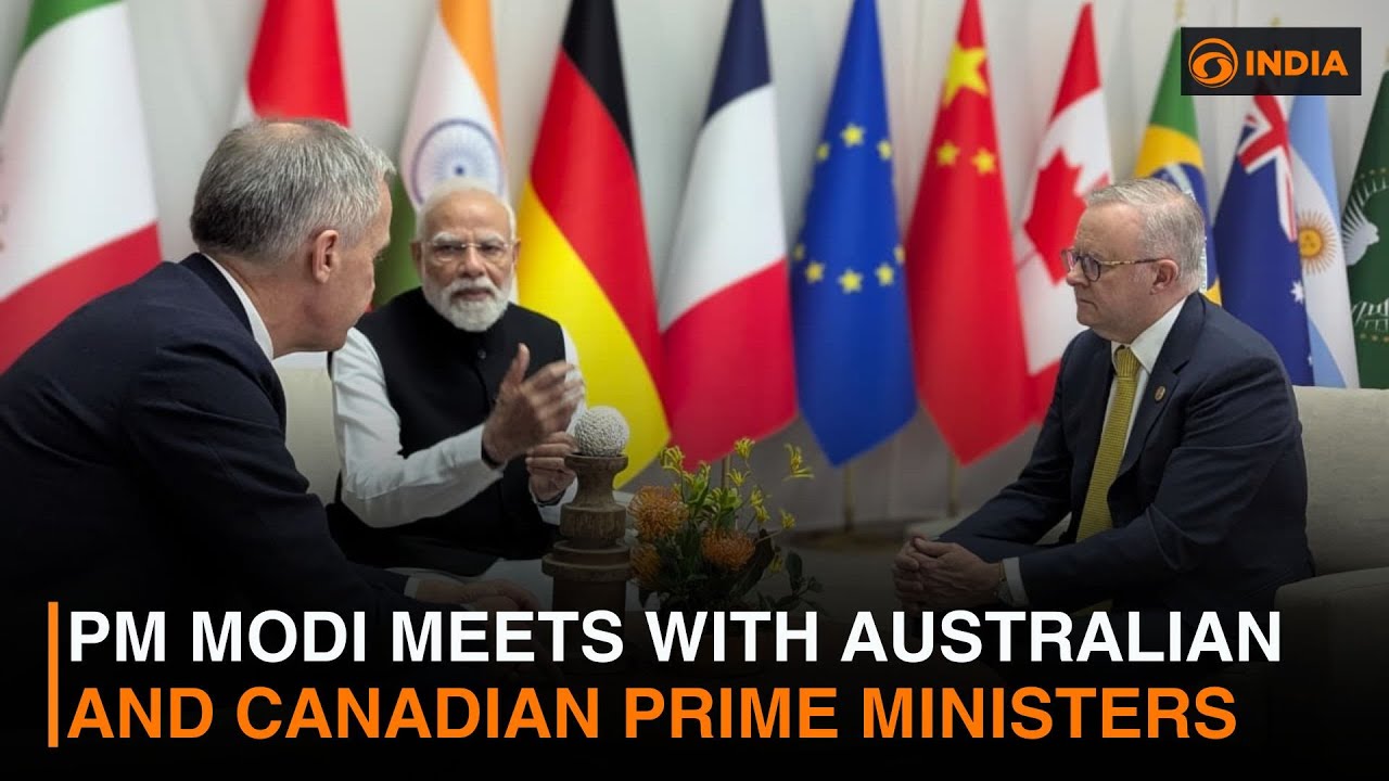 PM Modi meets with Australian and Canadian Prime Ministers - YouTube