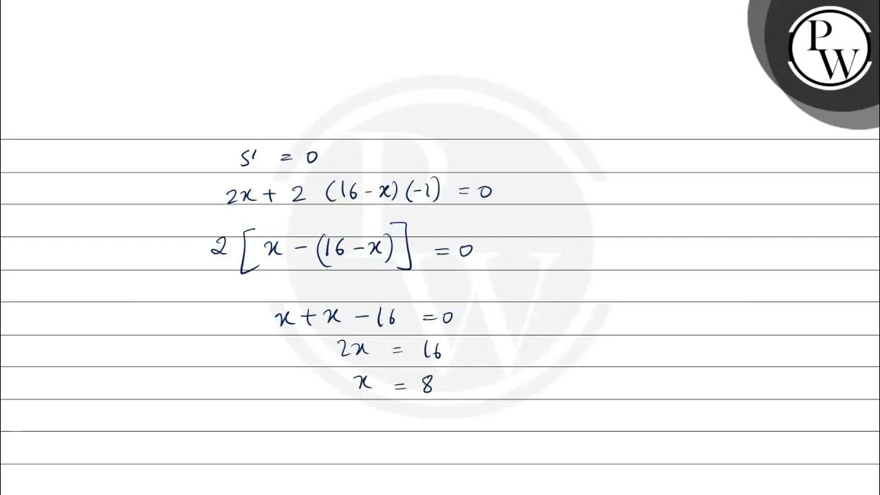 Find two positive numbers whose sum is 16 and the sum of whose squa... - YouTube
