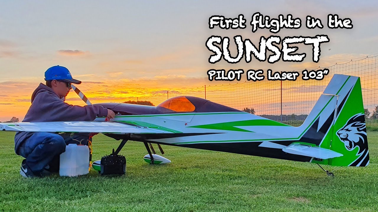 Paul flies his Pilot RC Laser 103" in the sunset | GP123 | 3D flight ...