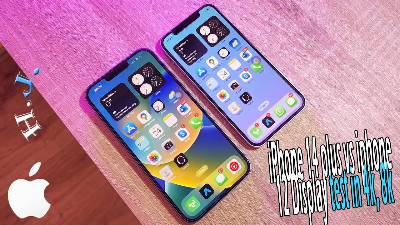 iPhone 12 plus VS iphone 14 Display test in 4k, 8k - YouTube