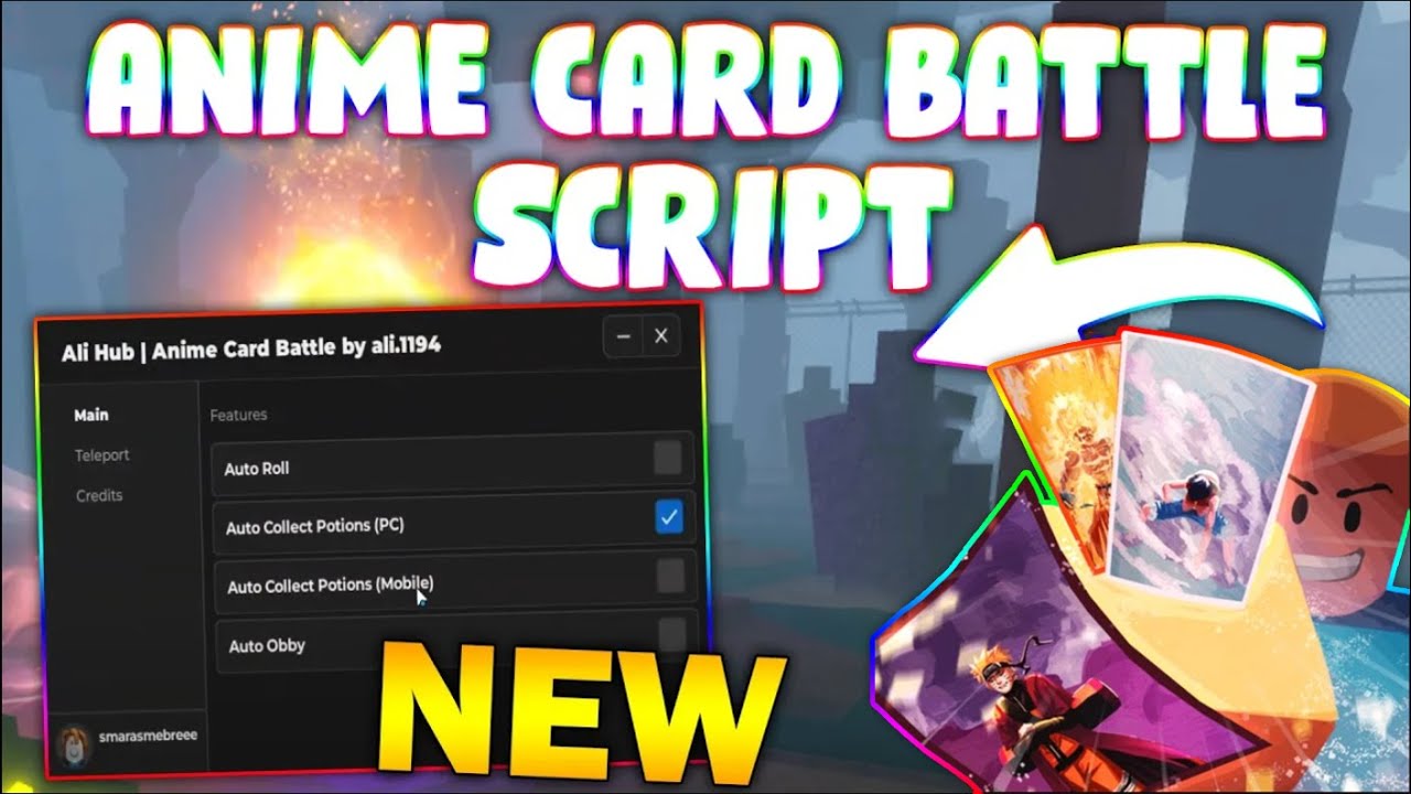 *NEW* Anime Card Battle Script (PASTEBIN 2024) (AUTO COLLECT POTIONS ...