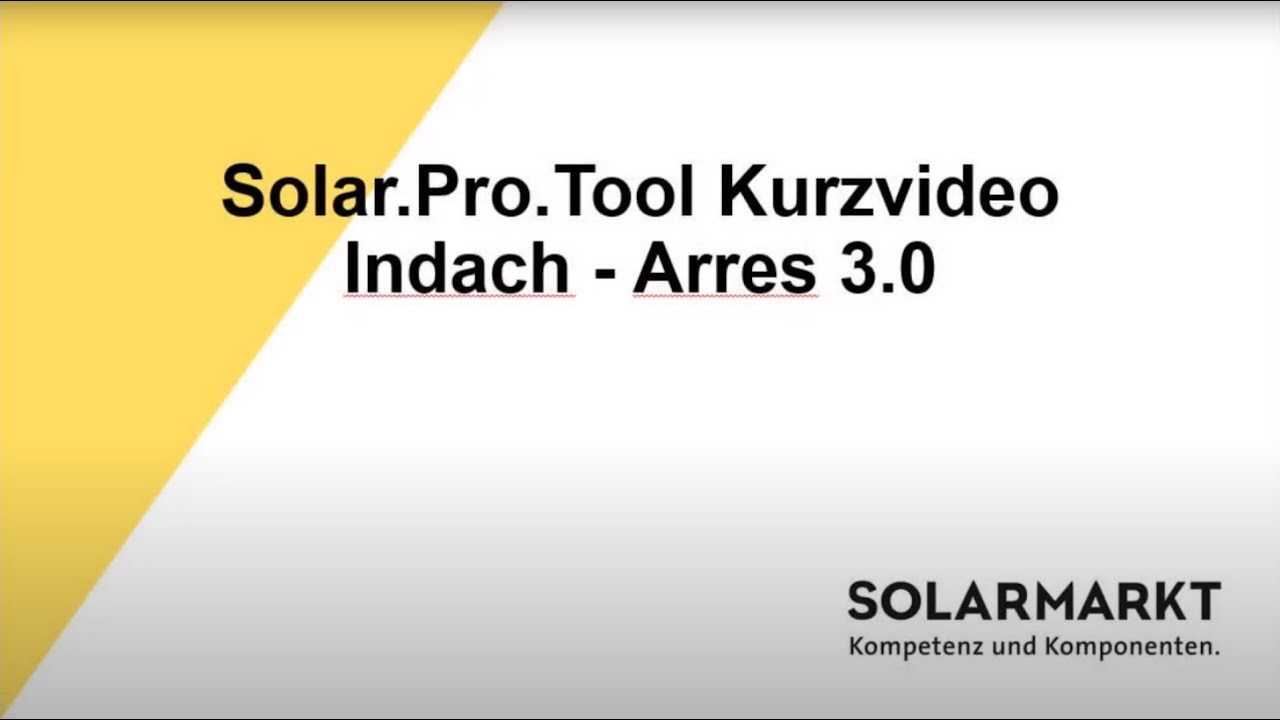Solar.Pro.Tool - Arres 3.0 Indach - YouTube