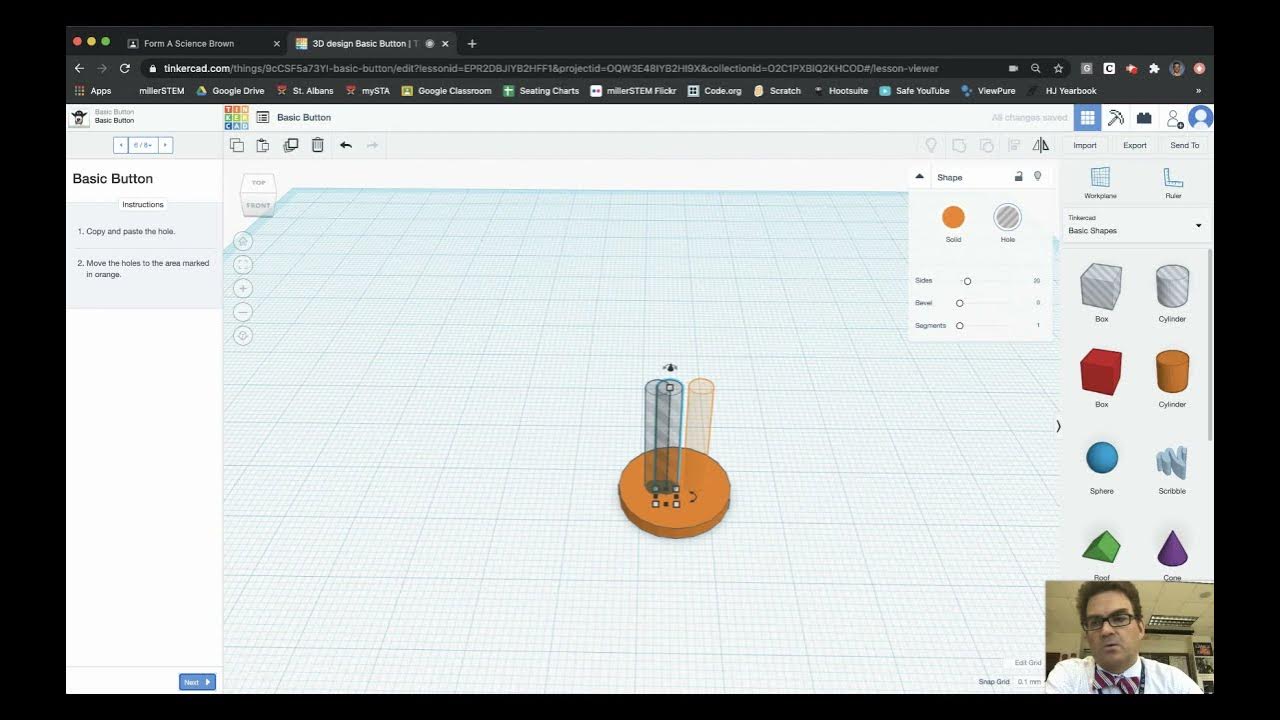 Tinkercad Basic Button Tutorial - YouTube