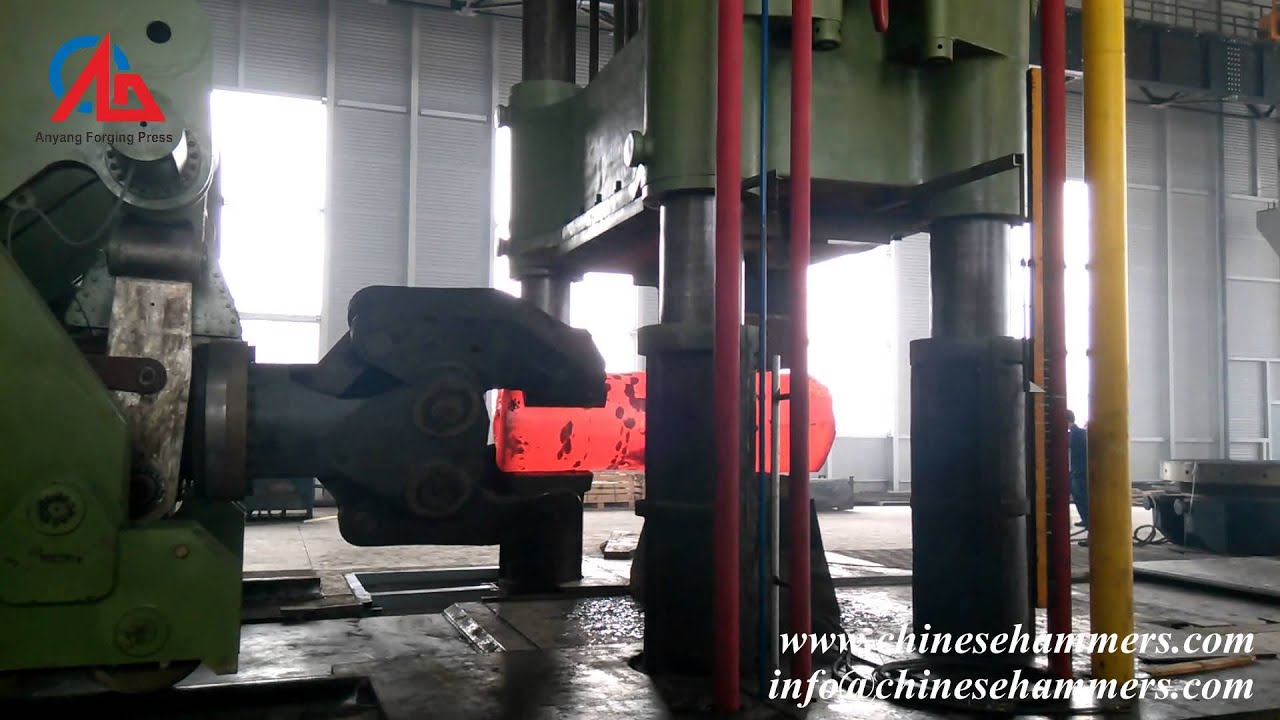 hydraulic steel forging machine and forging manipulator - YouTube