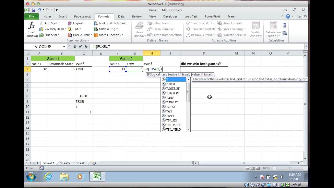Spreadsheets For Business: - TRUE vs TRUE - YouTube