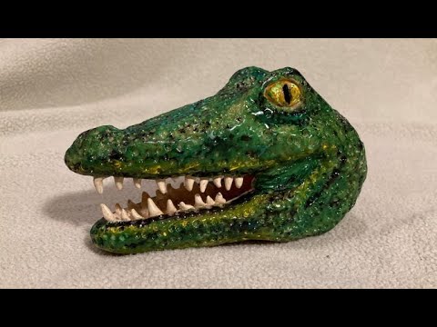 Creations in Clay Crocodile Head Painting - Clay tutorial for beginners ...