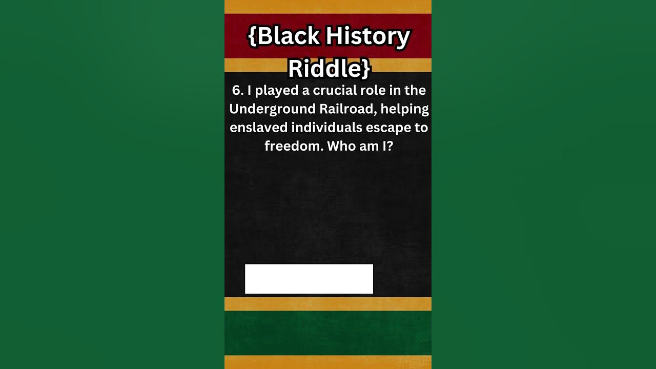 Black History Riddle 006 - YouTube