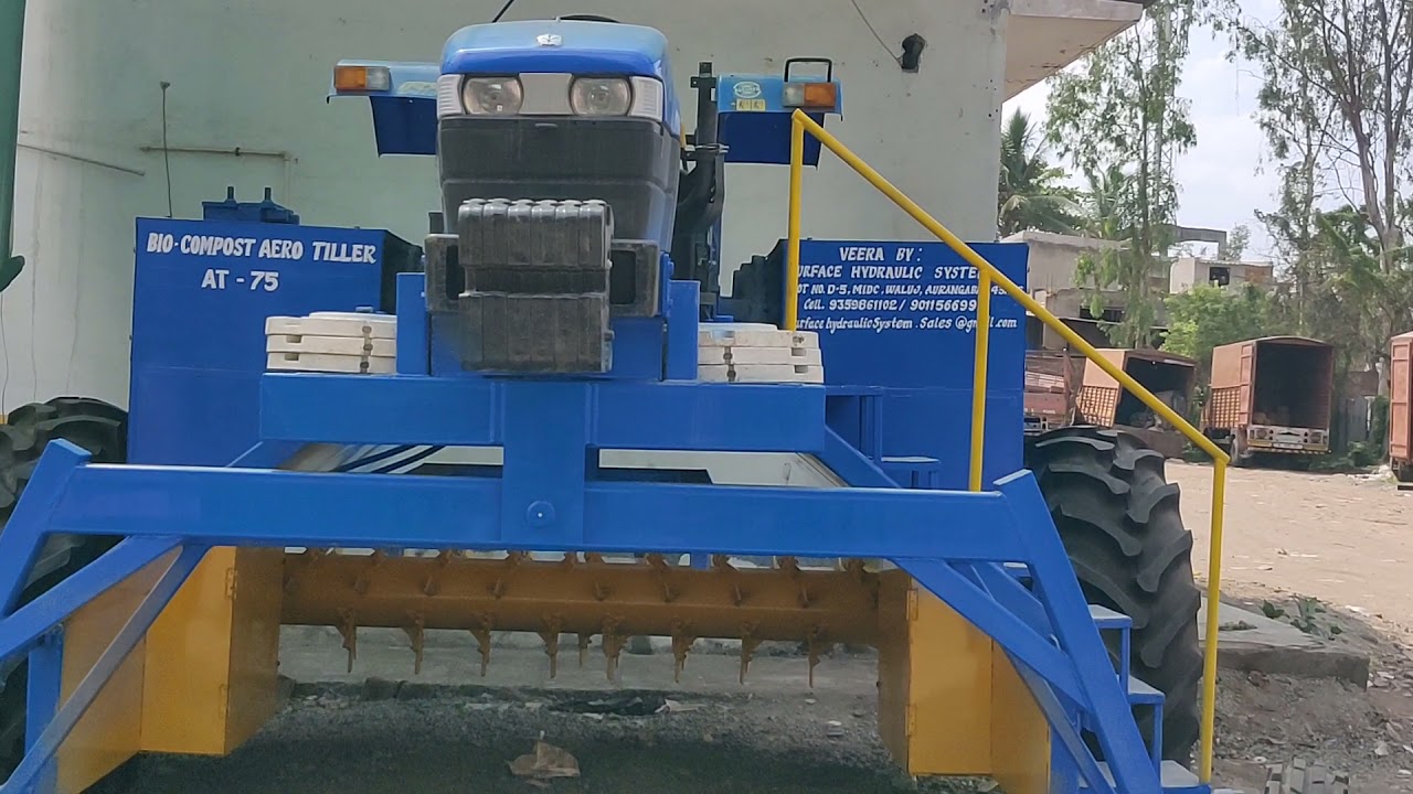 Bio Compost Aero Tiller Windrow Turner machine - YouTube