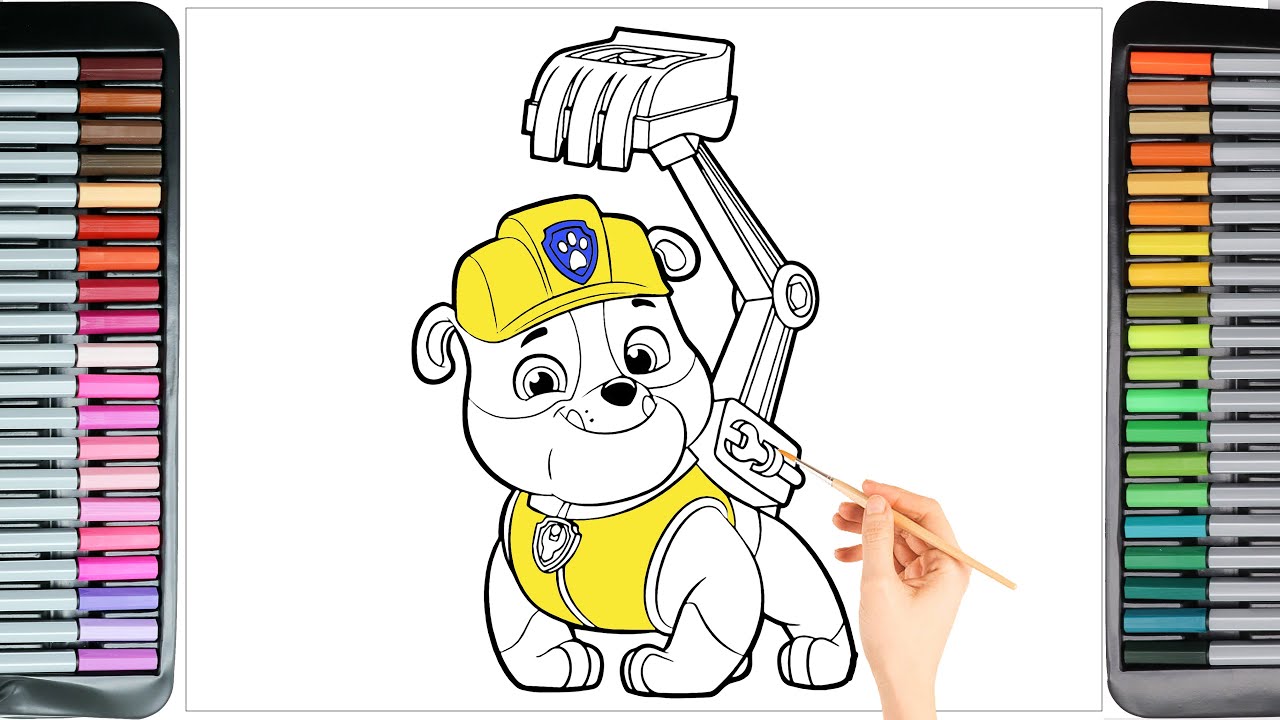 "Step-by-Step: Drawing Rubble from Paw Patrol using 2D Shapes | Cute ...