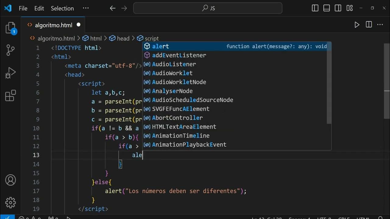 Determinar el mayor de 3 números en javascript - YouTube