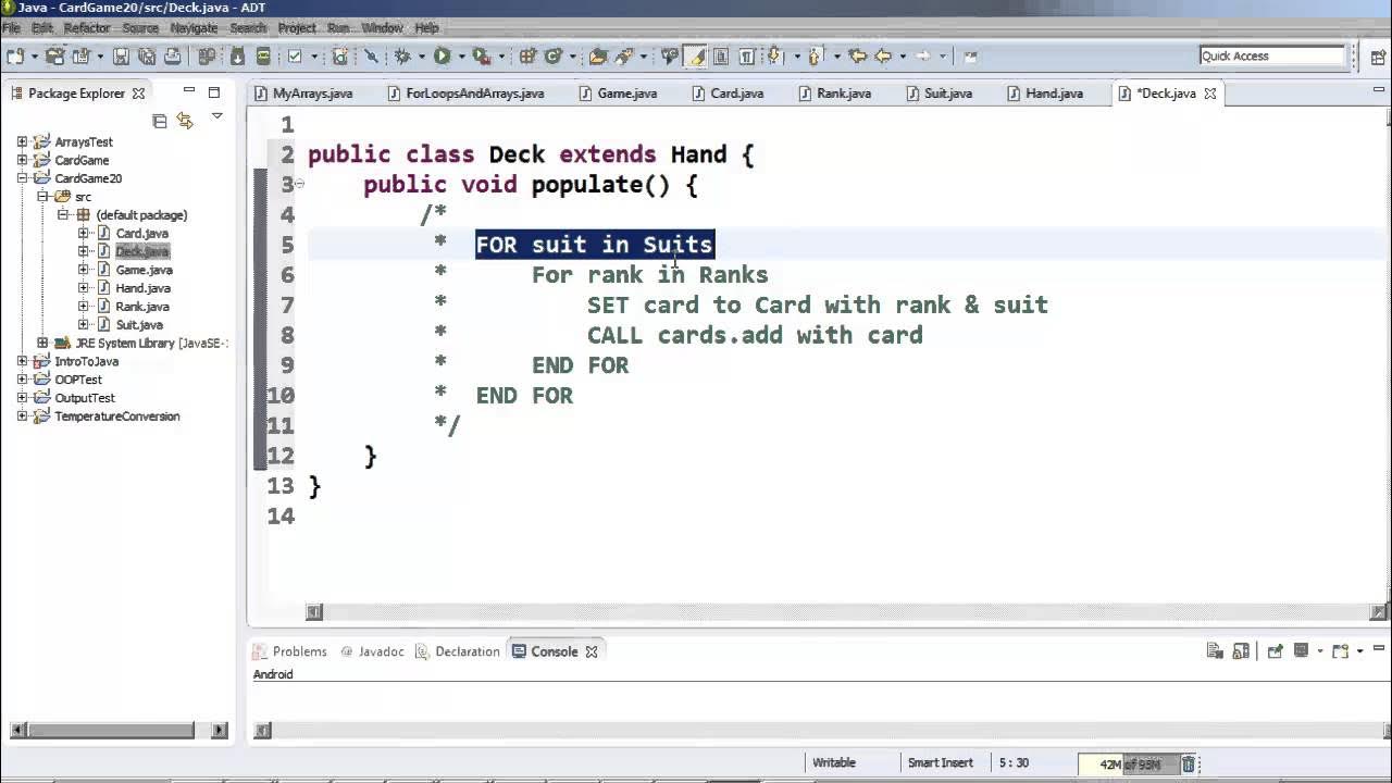 Code an OOP Card Game The Deck Class Part 1 - YouTube