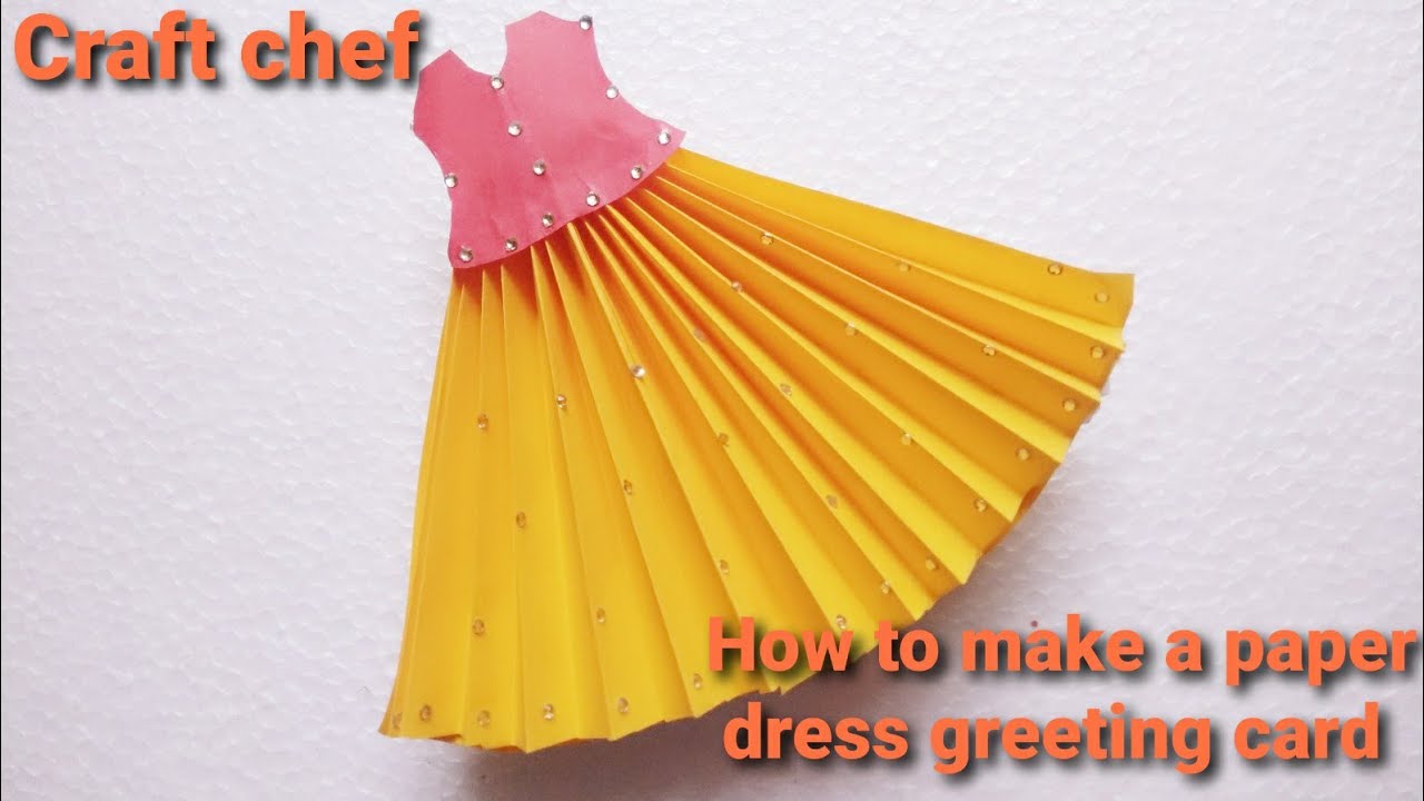 How to make a paper dress greeting card/ Easy paper crafts/Home decor ...