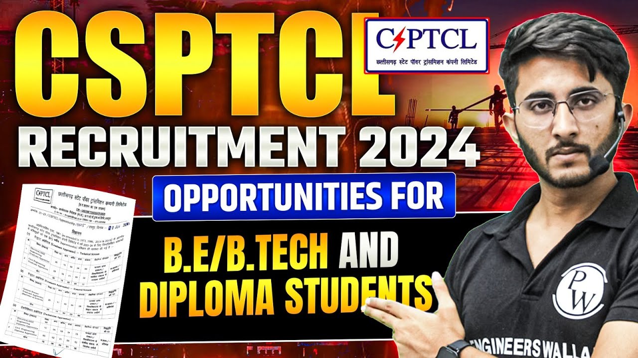 CSPTCL Recruitment 2024 | New Vacancy for B.E/B.Tech & Diploma Students ...