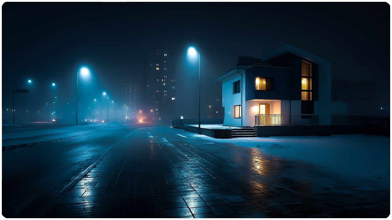 The World is Asleep: Walking Home in a Heavy Blizzard (Blue Hour ...