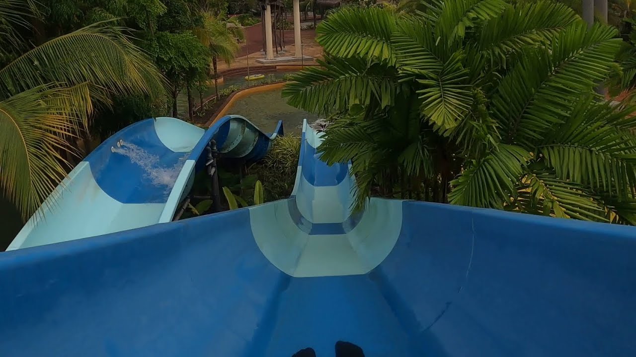 [4k] G Force Alley Water Slide at Austin Heights - YouTube