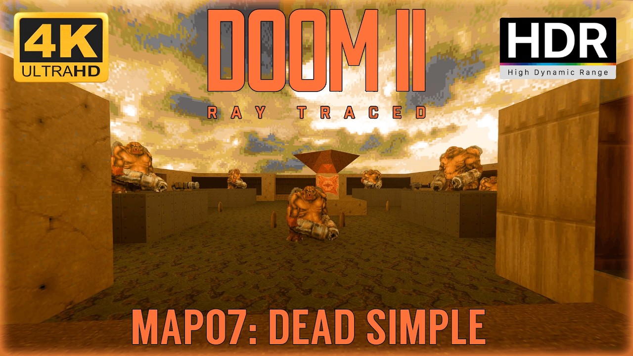 DOOM II Ray Traced MAP07: Dead Simple 4K HDR - Ultra-Violence 100% ...