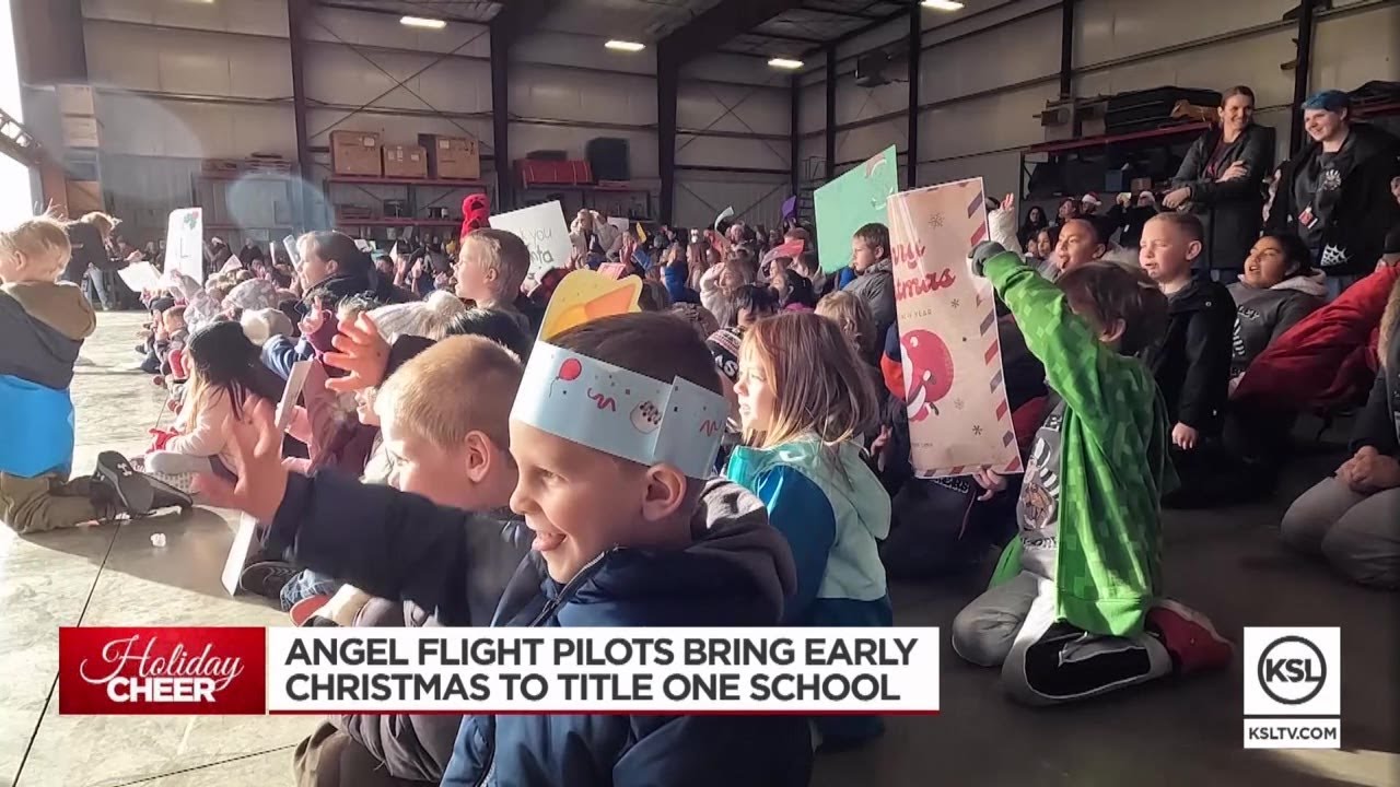 Angel Flight pilots bring early Christmas to Vernal school - YouTube